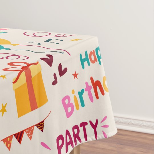 Happy birthday party print tablecloth | Zazzle.com