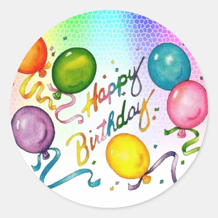 Happy Birthday Party Stickers | Zazzle