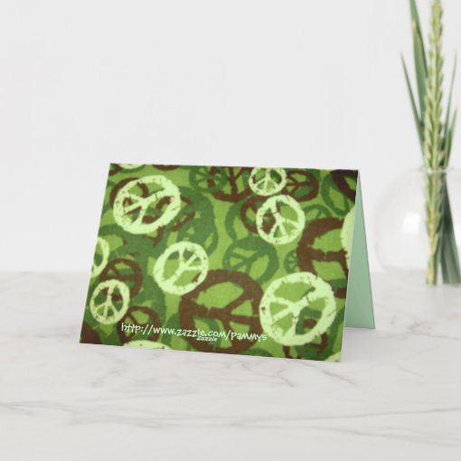 Happy Birthday!-Peace Signs/Camo Design Card | Zazzle