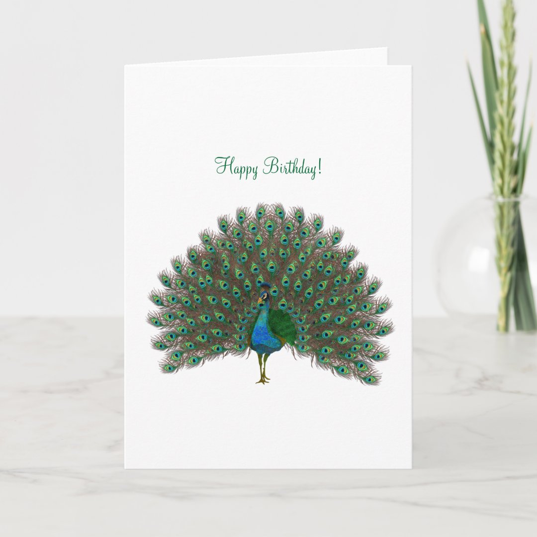 Happy Birthday ! - Peacock greeting card | Zazzle