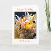 Happy Birthday Personalize Clown Fish Card | Zazzle