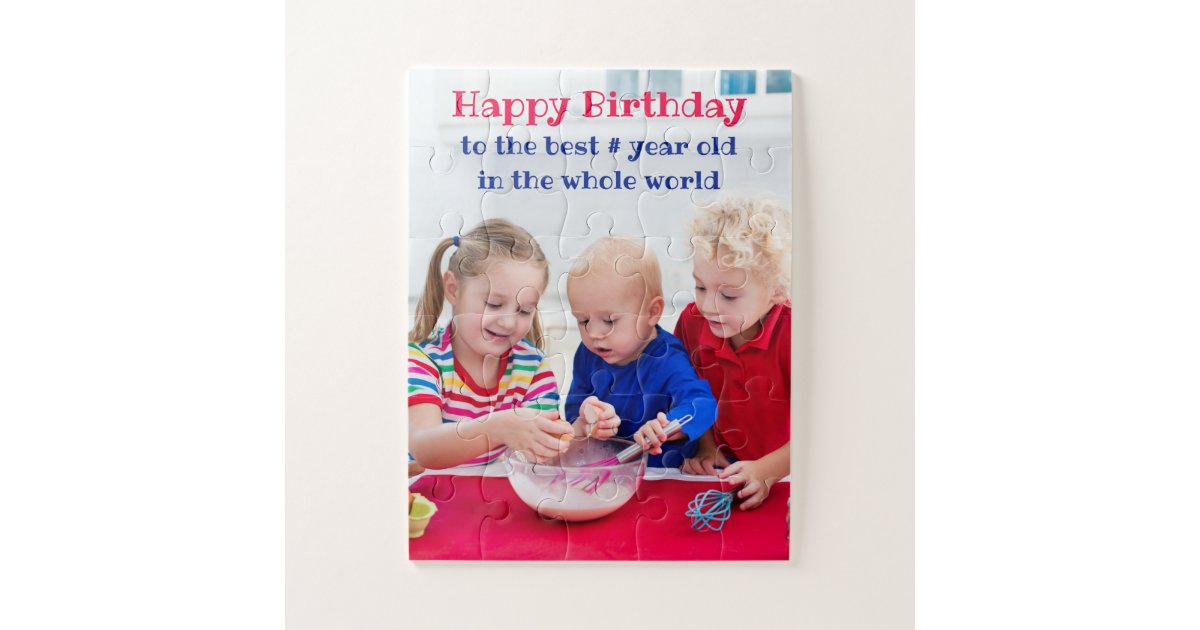 Happy Birthday Personalized Kids Photo Jigsaw Puzzle | Zazzle