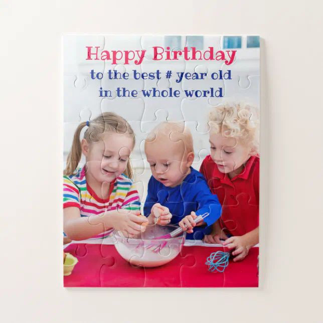 Happy Birthday Personalized Kids Photo Jigsaw Puzzle | Zazzle