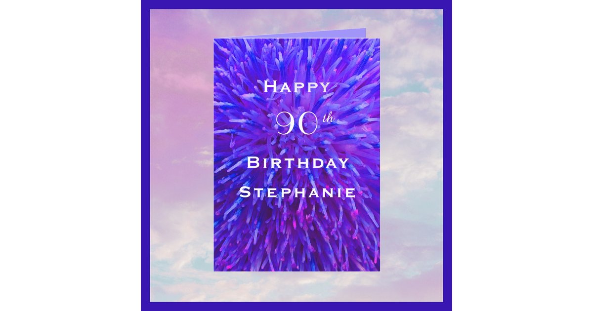 Happy Birthday, Personalized, Purple Abstract Card | Zazzle