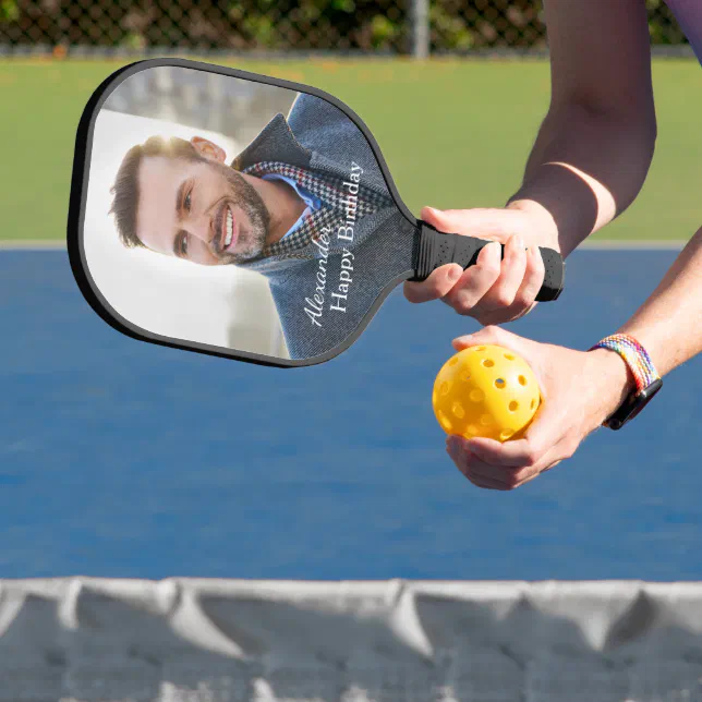 Happy Birthday Photo Family Dad Father Custom Pickleball Paddle | Zazzle