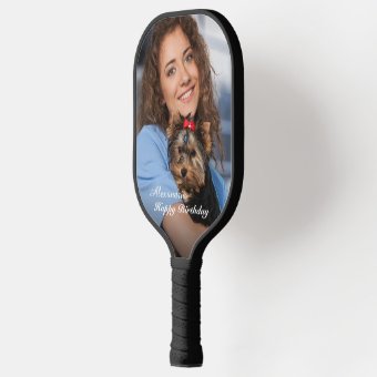 Happy Birthday Photo Family Personalize Pickleball Paddle | Zazzle