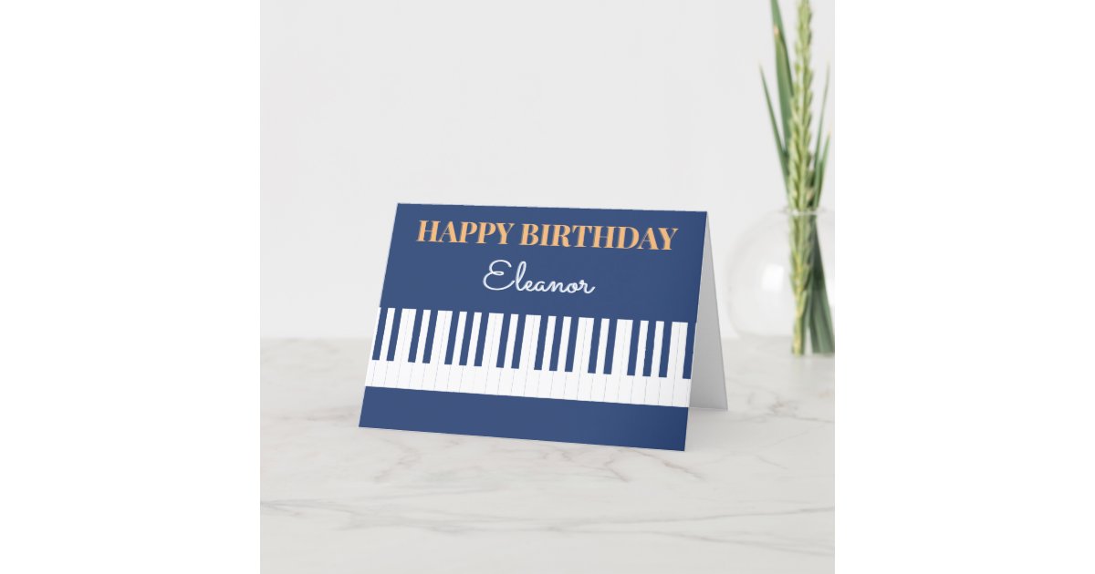 Happy Birthday Piano Keys Musical Keyboard Music Card | Zazzle