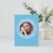 Happy Birthday Picture Frame in Blue Postcard | Zazzle