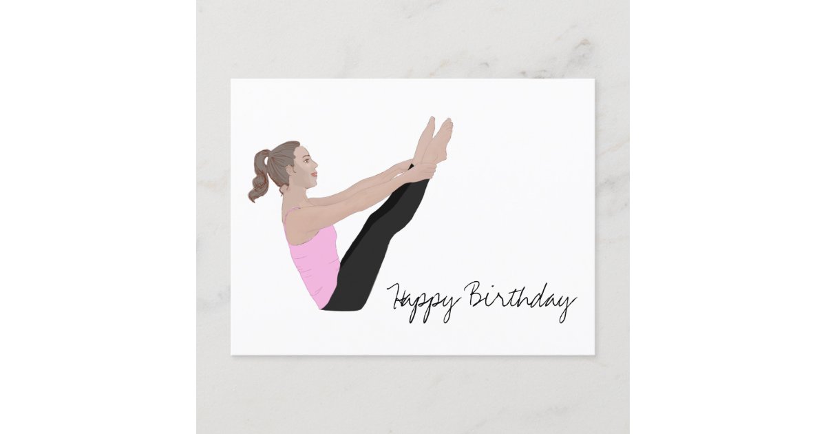 Happy Birthday Pilates Postcard | Zazzle