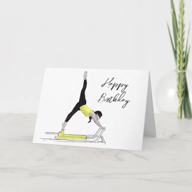 Happy birthday Pilates reformer card | Zazzle