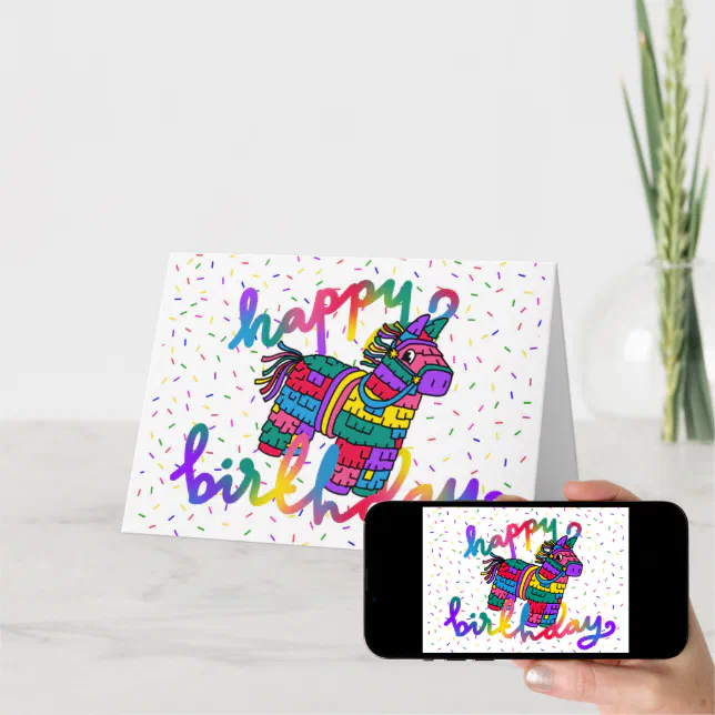 Happy birthday piñata card | Zazzle