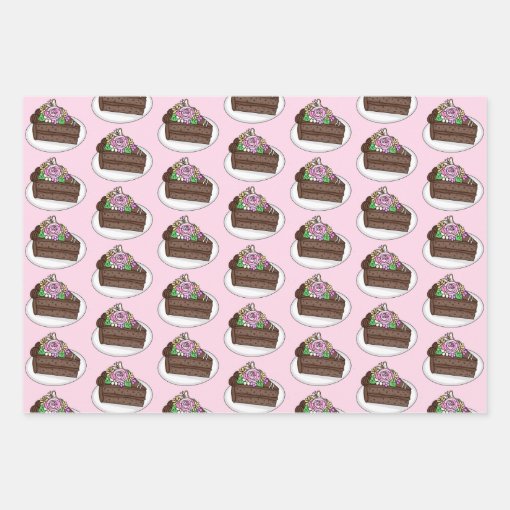 Happy Birthday Pink Birthday Cake Wrapping Paper Sheets | Zazzle