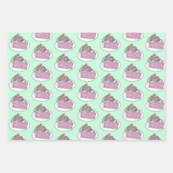 Happy Birthday Pink Birthday Cake Wrapping Paper Sheets | Zazzle