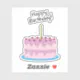 Happy Birthday Pink Cake Contour Sticker | Zazzle