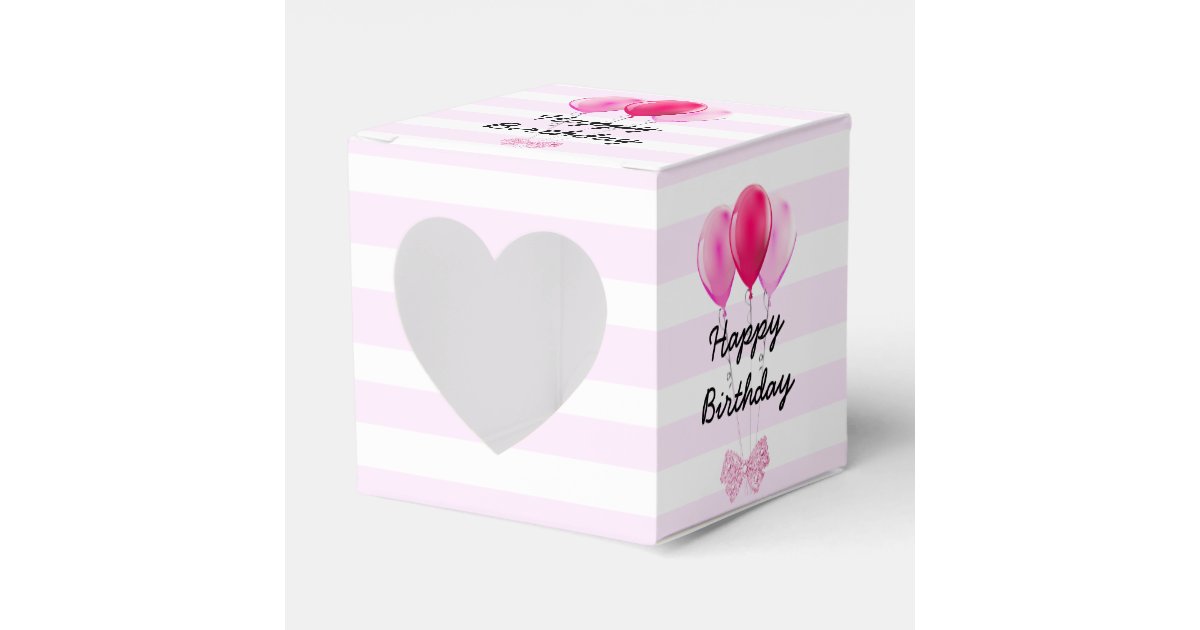 Happy Birthday Pink Happy Birthday Balloons Box | Zazzle
