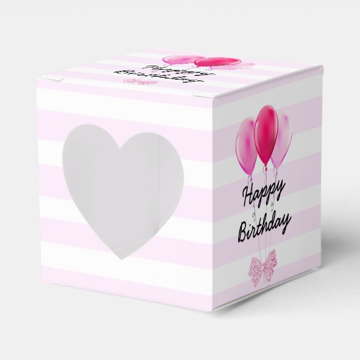 Happy Birthday Pink Happy Birthday Balloons Box | Zazzle