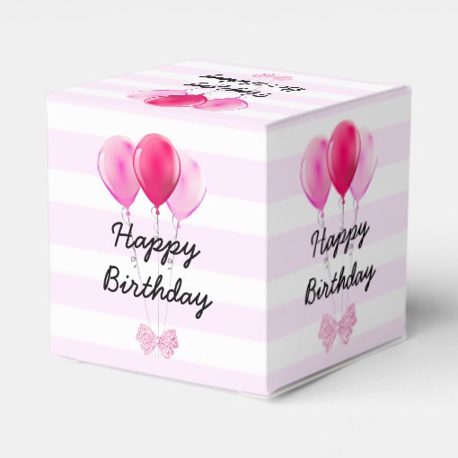 Happy Birthday Pink Happy Birthday Balloons Box | Zazzle