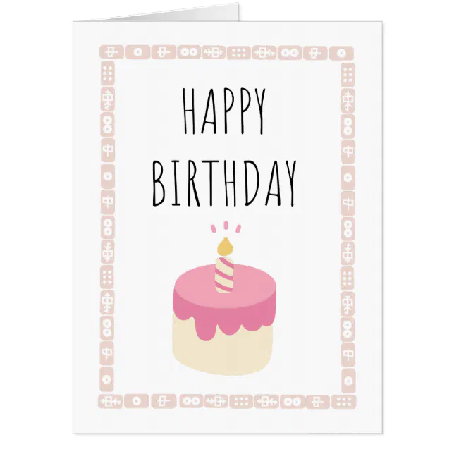Happy birthday - pink mahjong tiles card | Zazzle