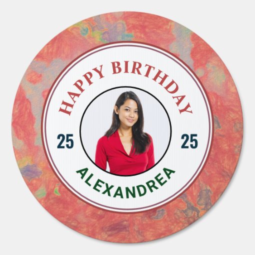 Happy Birthday Pink Watercolor Photo Personalize Sign | Zazzle