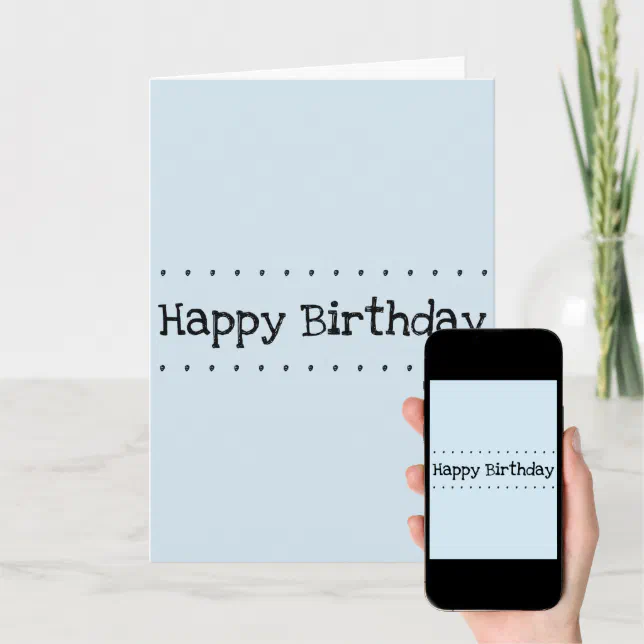 Happy Birthday Plain Design Card | Zazzle