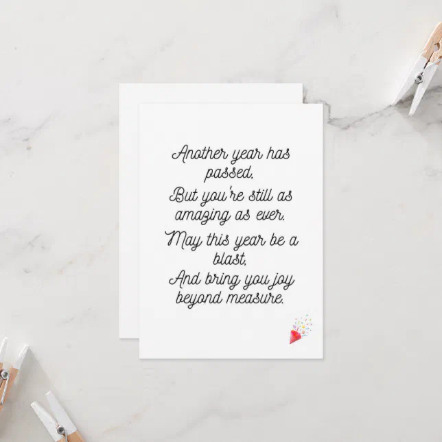 Happy Birthday Poem Card | Zazzle