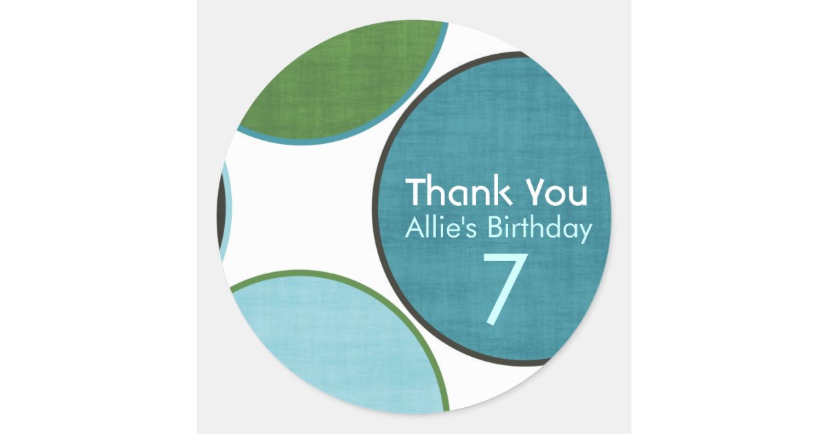 Happy Birthday Polka-Dot Customizable Stickers | Zazzle