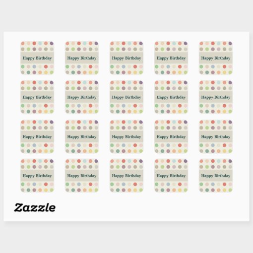 Happy Birthday Polka Dots Sticker | Zazzle