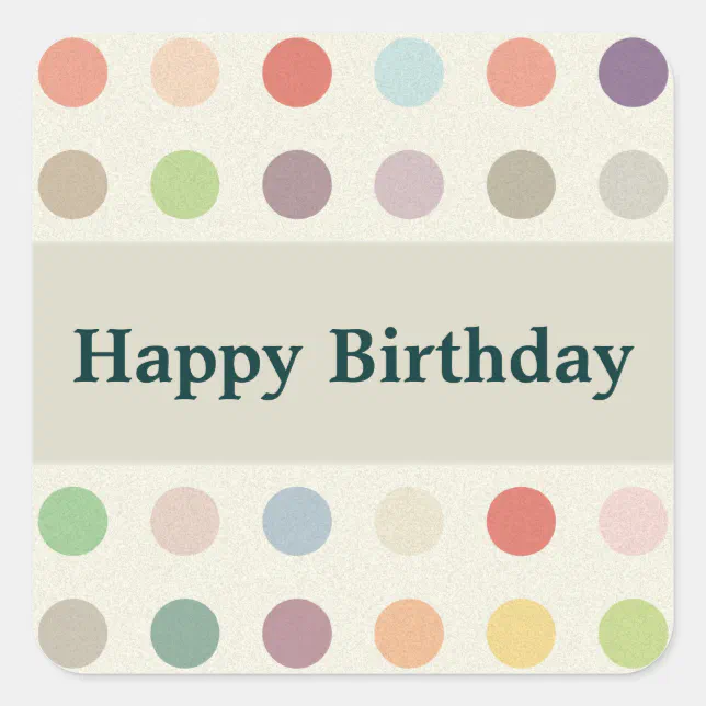 Happy Birthday Polka Dots Sticker | Zazzle