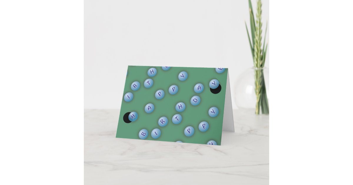 Happy Birthday Pool Table Design Card | Zazzle