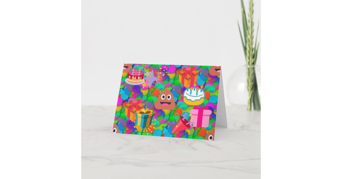 happy birthday poop emoji card | Zazzle.com