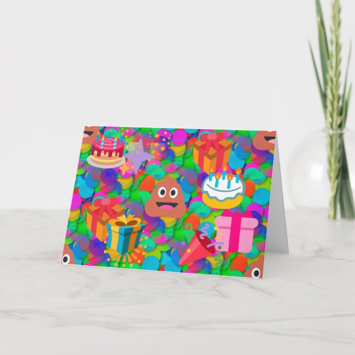 happy birthday poop emoji card | Zazzle.com