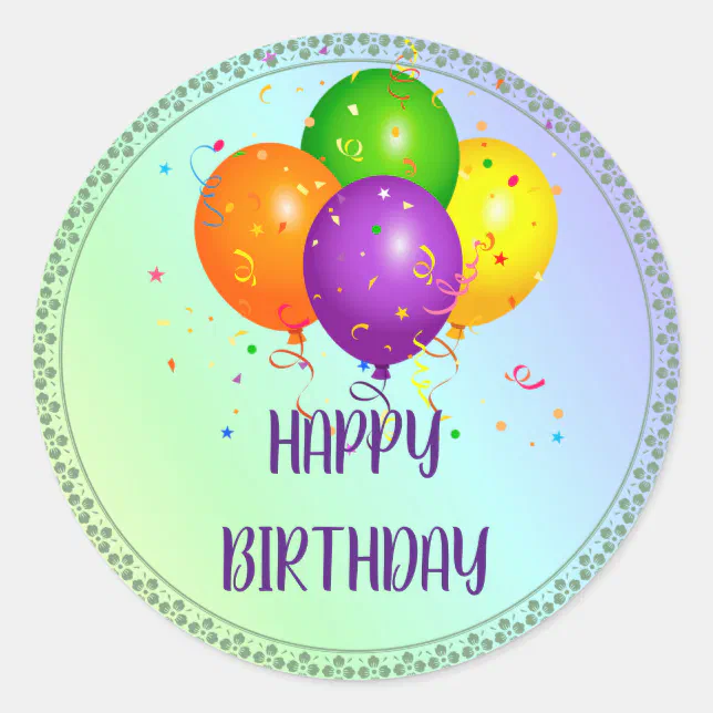 Happy Birthday, popular design Classic Round Stic Classic Round Sticker ...