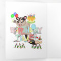 Happy Birthday Possum Cake Tri-Fold Card | Zazzle
