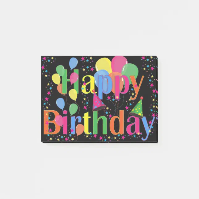 Happy birthday post-it notes | Zazzle