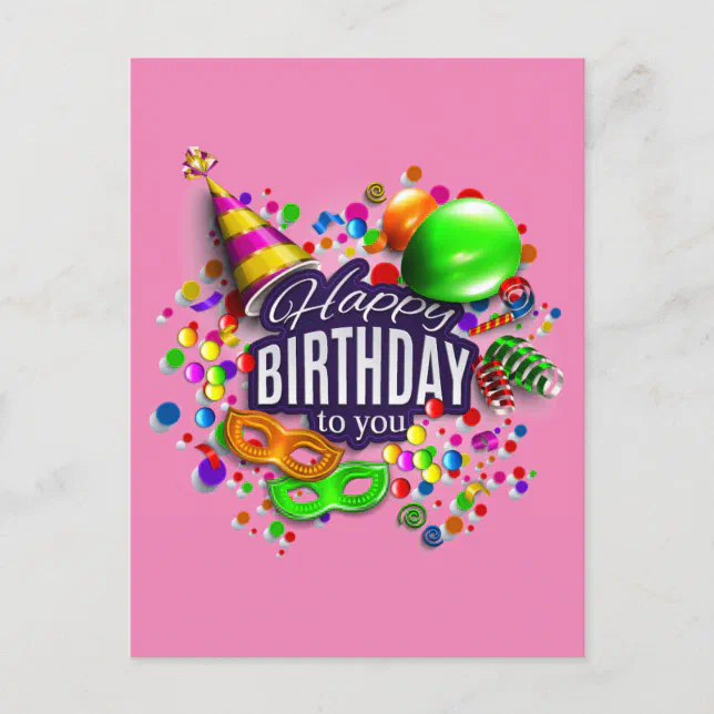 happy birthday postcard | Zazzle
