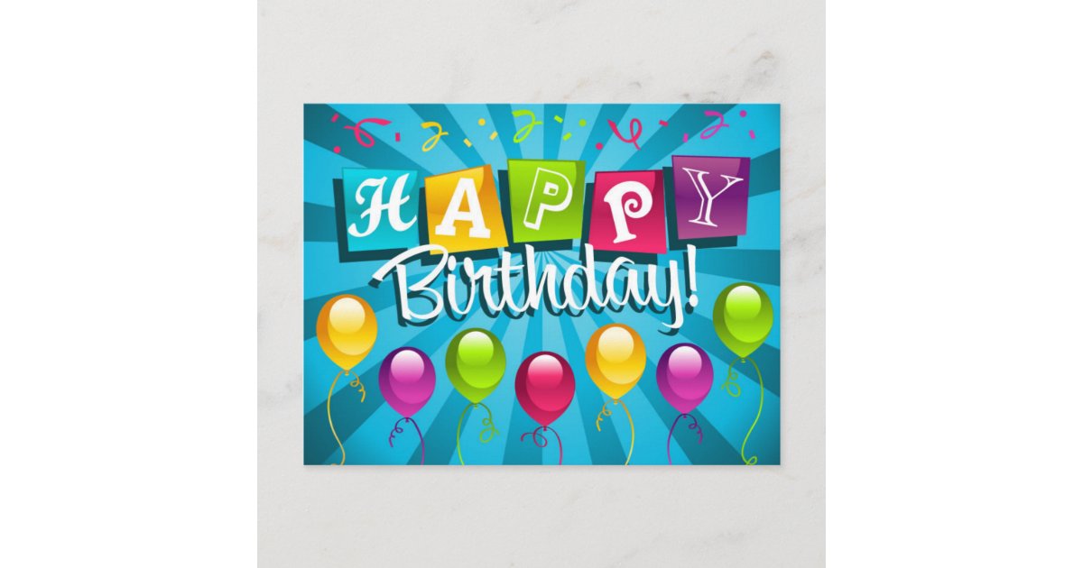 happy birthday postcard | Zazzle
