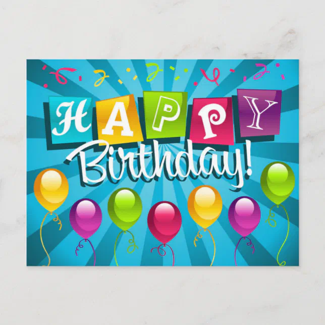happy birthday postcard | Zazzle