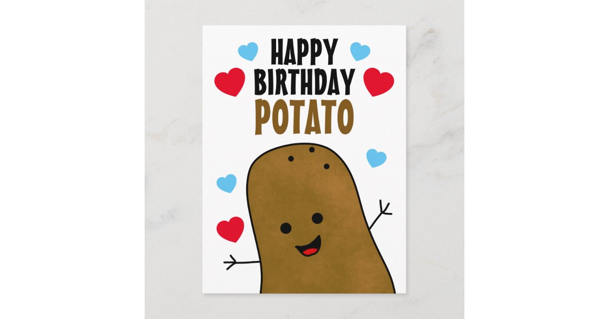 Happy Birthday Potato Postcard | Zazzle