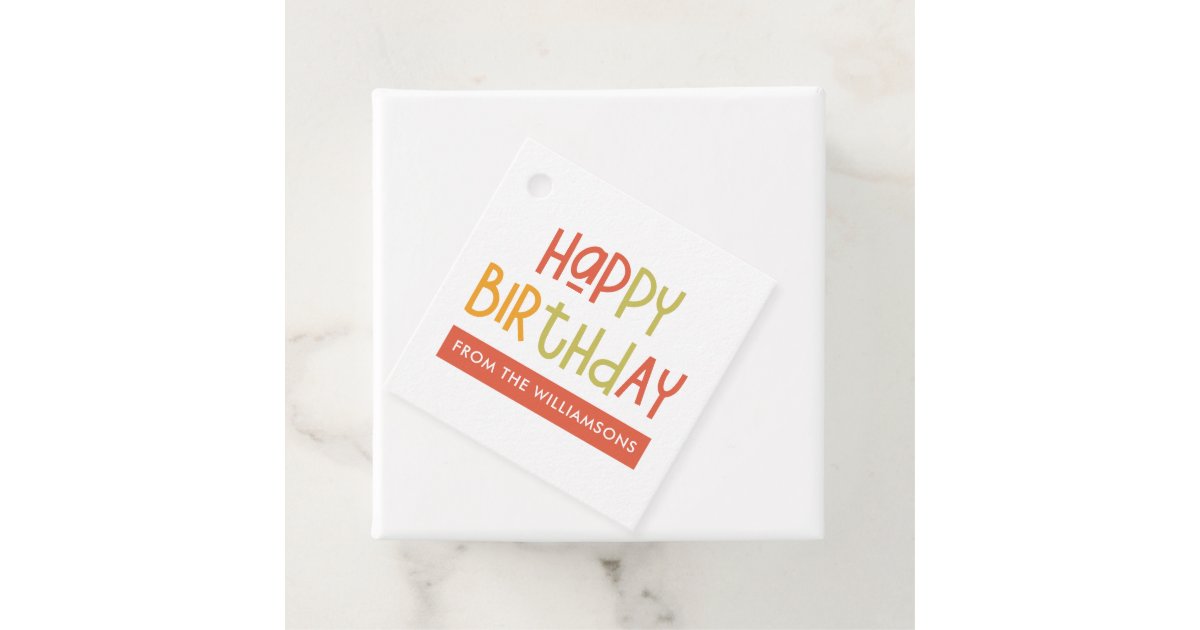 Happy Birthday Preppy Playful Fun Family Greeting Favor Tags | Zazzle