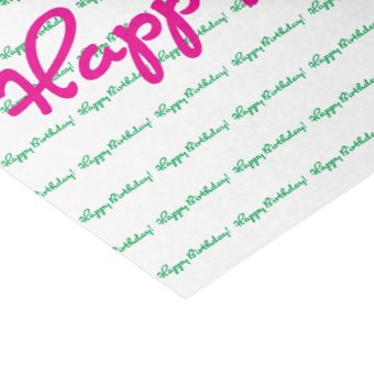 Happy Birthday! Preppy spring pink green casual Tissue Paper | Zazzle