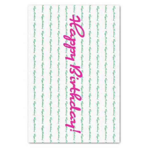 Happy Birthday! Preppy spring pink green casual Tissue Paper | Zazzle