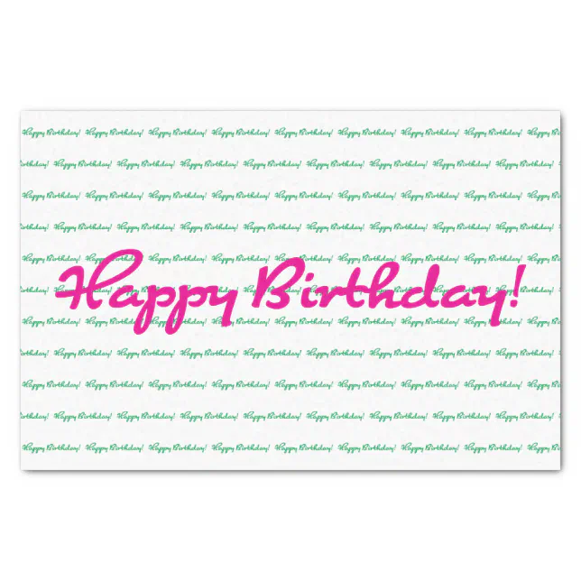 Happy Birthday! Preppy spring pink green casual Tissue Paper | Zazzle