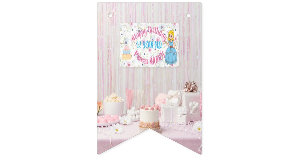 Happy Birthday Princess bunting banner | Zazzle