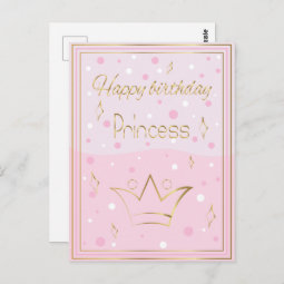 Happy birthday princess postcard | Zazzle