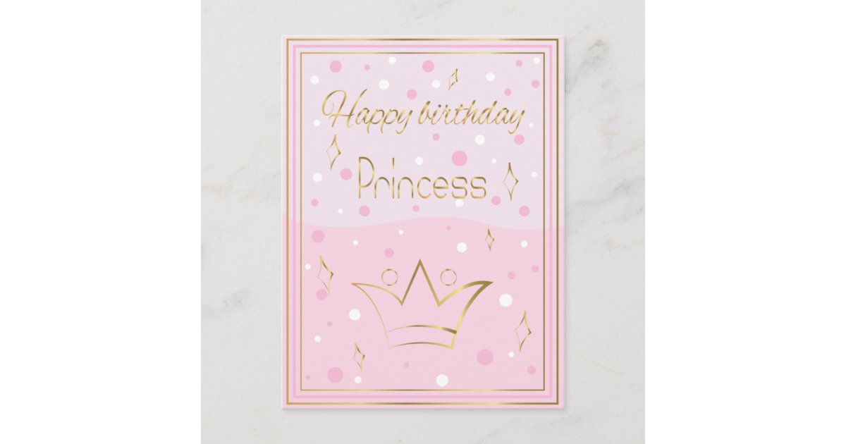 Happy birthday princess postcard | Zazzle