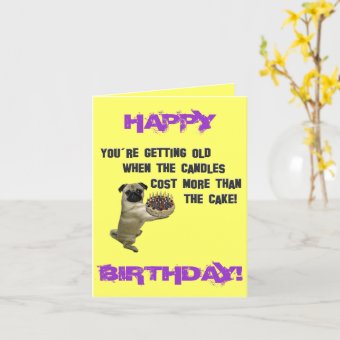 Happy Birthday Pug Card | Zazzle