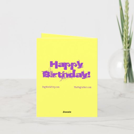 Happy Birthday Pug Card | Zazzle