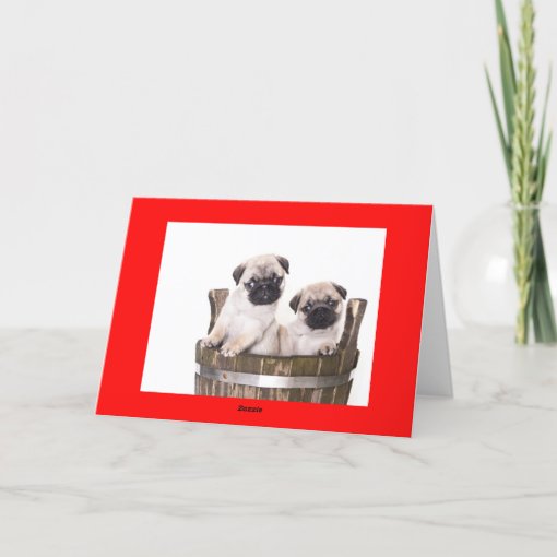 Happy Birthday Pug Puppy Dog Greeting Card - Verse | Zazzle