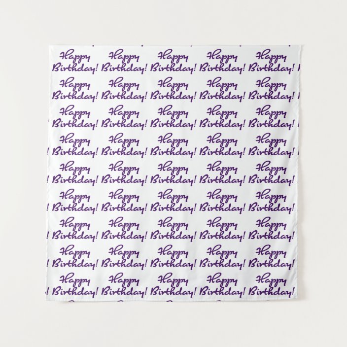 Happy Birthday Purple Script Selfie Background Tapestry | Zazzle.com