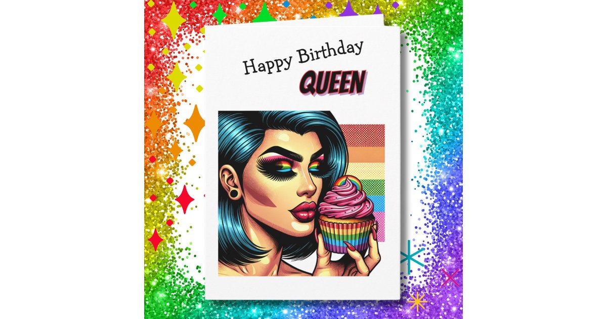 Happy Birthday Queen | LGBTQIA Trans Woman Card | Zazzle